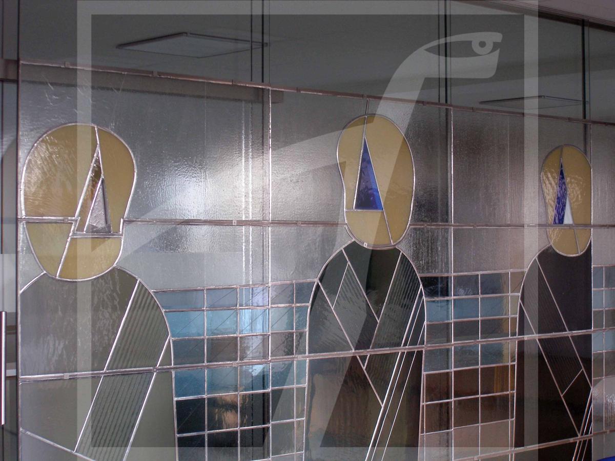 Contemporary Stained Glass in a Modern Office Environment - VITRAJ